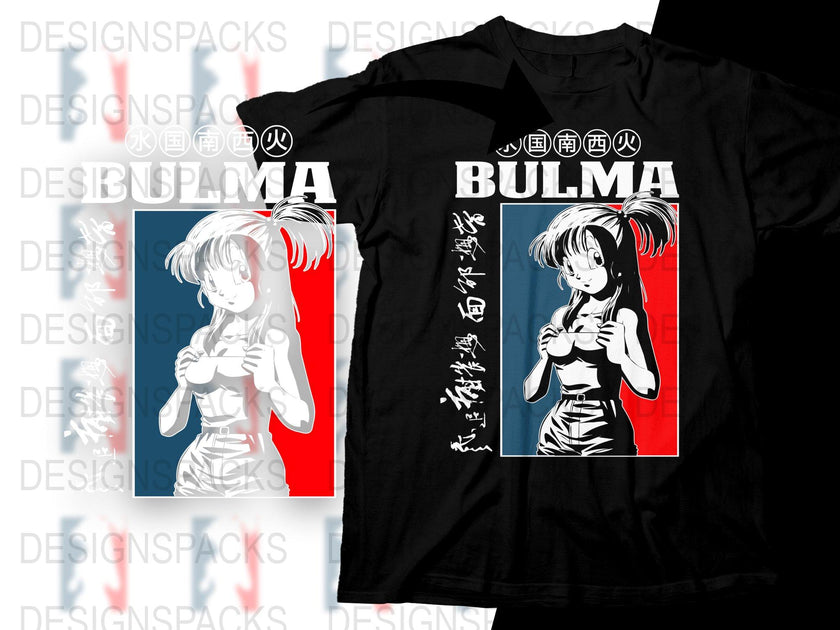 Stylish Bulma Anime Artwork Graphic Png Digital Download