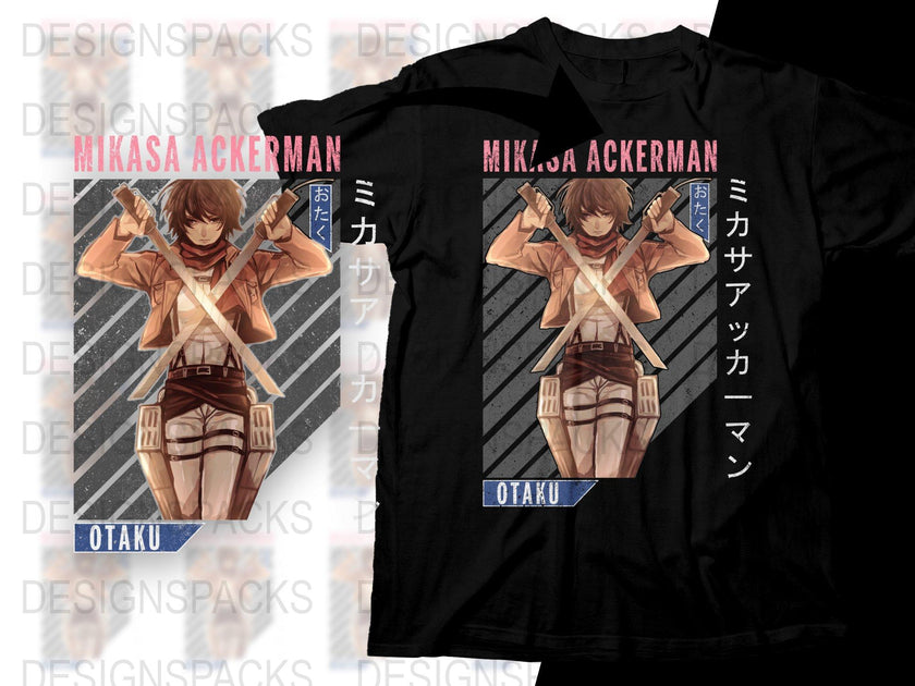 Mikasa Ackerman Anime Graphic Design Png Digital Download