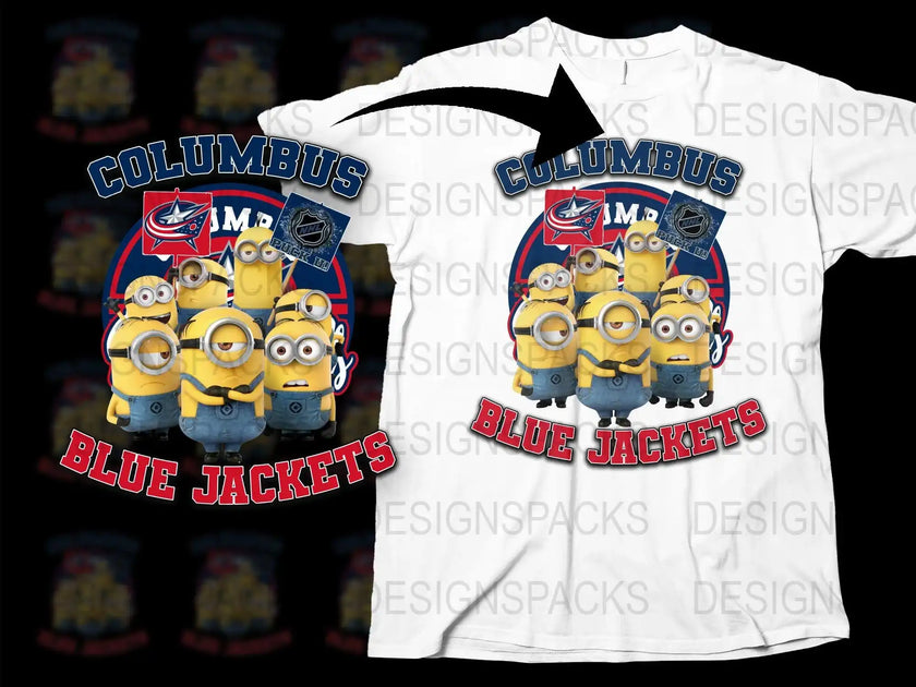 Columbus Blue Jackets Minions Graphic Png Digital Download