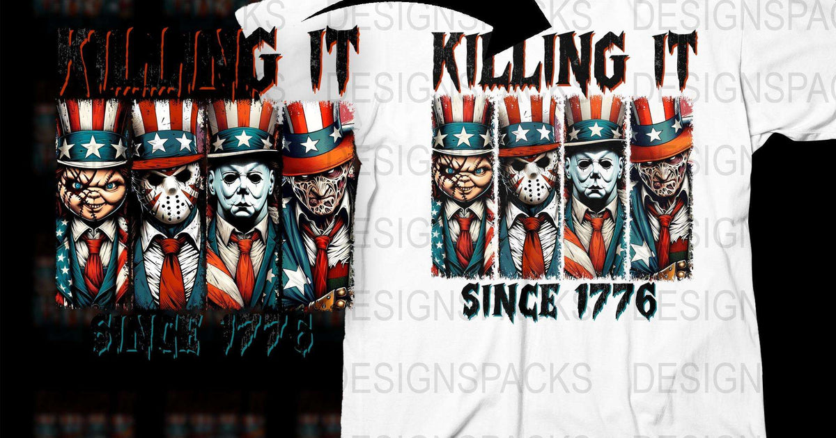 Killing It Since 1776 Patriotic Horror Icons Png Digital Download ...