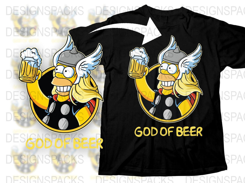 Thor Inspired God of Beer Graphic Print Png Digital Download