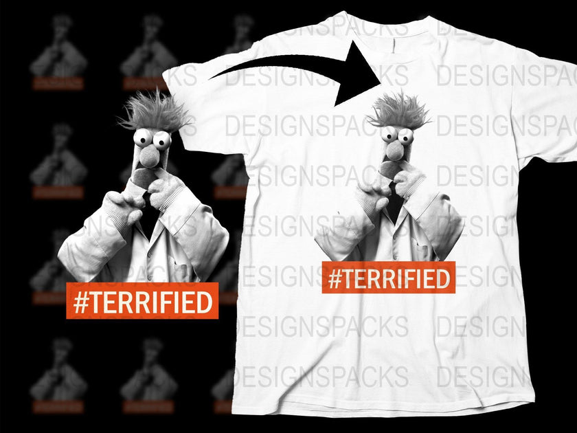 Beaker Terrified Graphic Unisex Png Digital Download