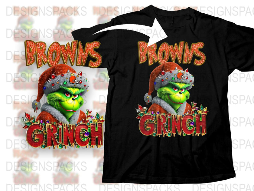 Bold Browns Grinch Christmas Themed Graphic Png Digital Download