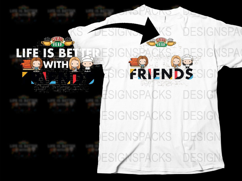 Fun Cartoon Characters Central Perk Friends Png Digital Download