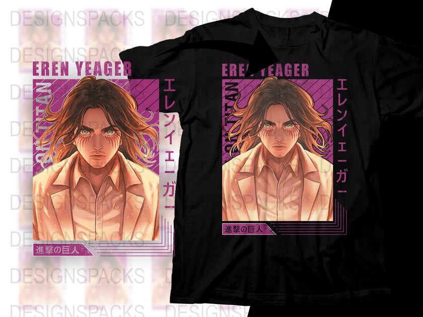 Eren Yeager Anime Graphic Custom Png Digital Download