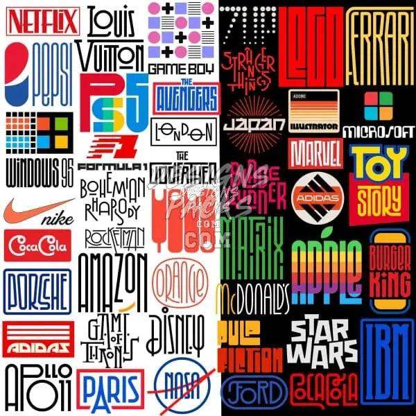 99 Retro Brand Logo Designs PNG + AI