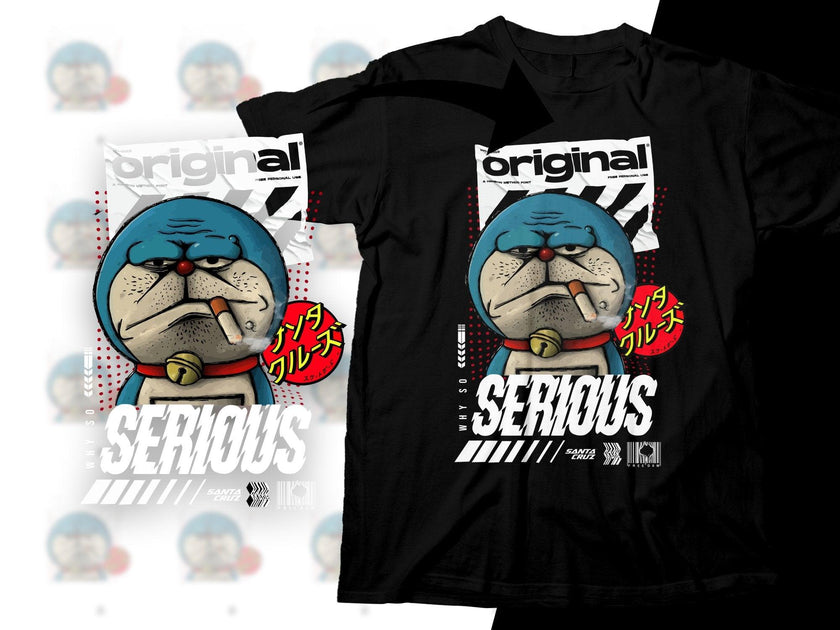 Cool Grumpy Doraemon Smoking Cartoon Png Digital Download