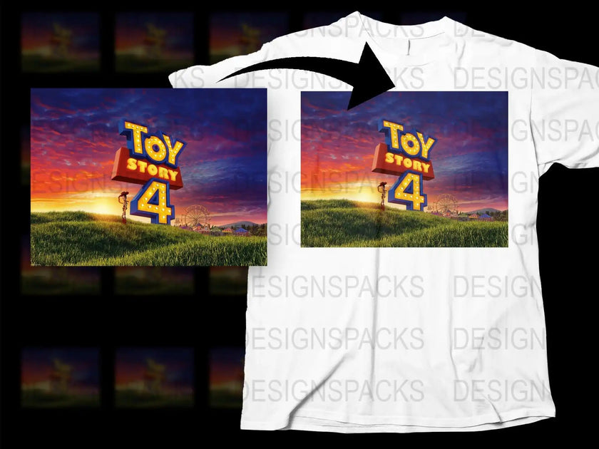 Toy Story 4 Sunset Scene with Woody Png Digital Download