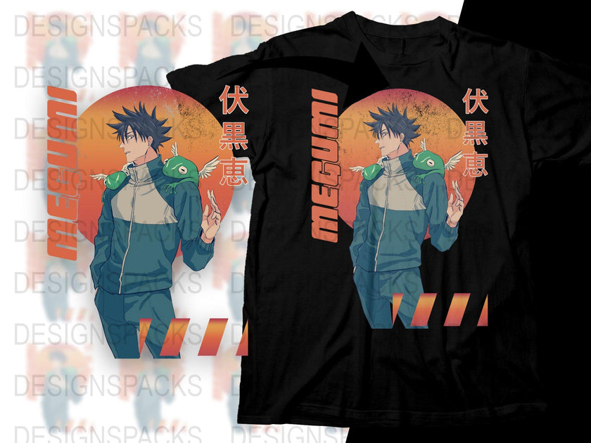 Cool Megumi Fushiguro Anime Design Png Digital Download