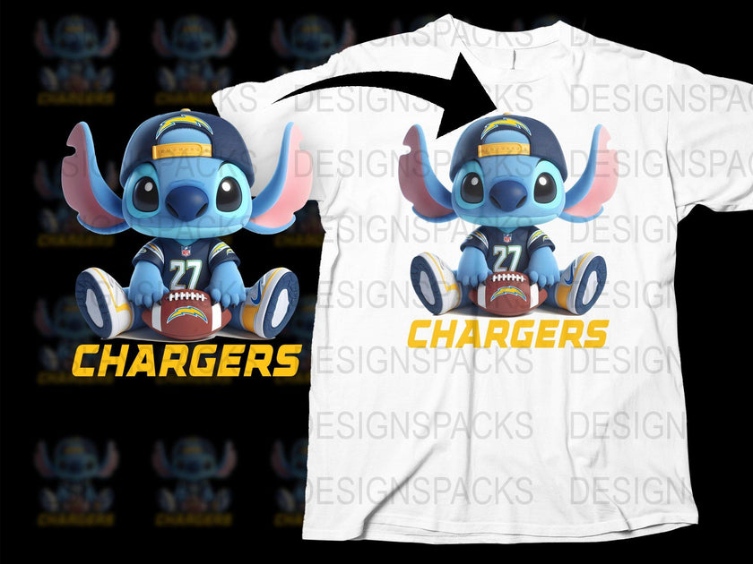 Los Angeles Chargers Cute Cartoon Character Png Digital Download