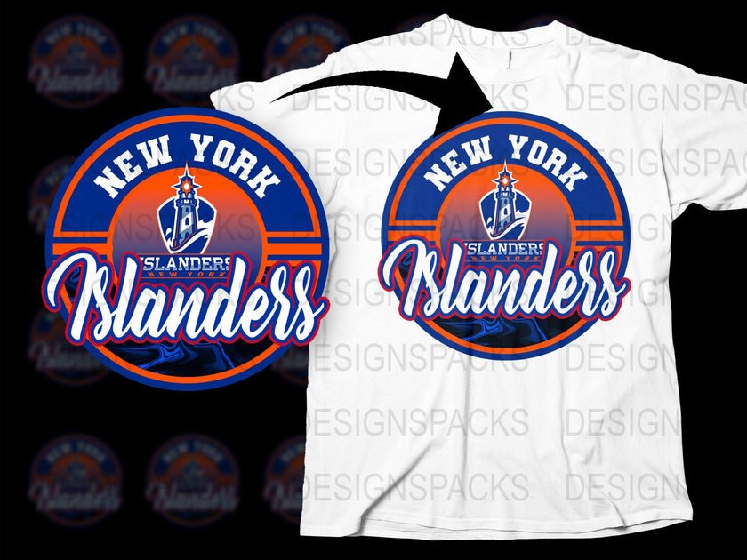 New York Islanders Logo Blue and Orange Png Digital Download