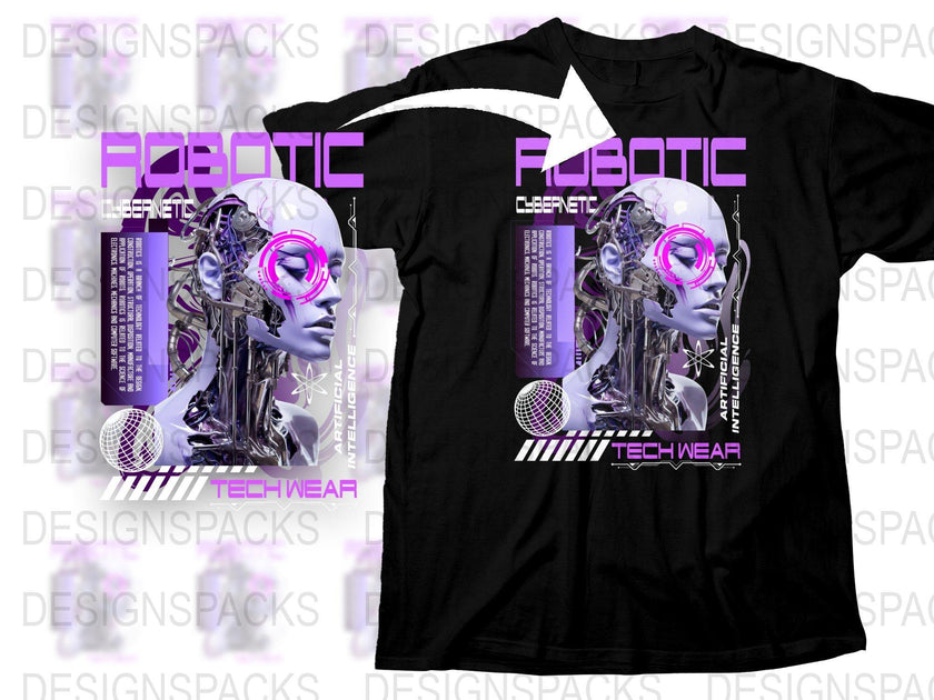 Robotic Genetic Tech Wear Streetwear Png Digital Download