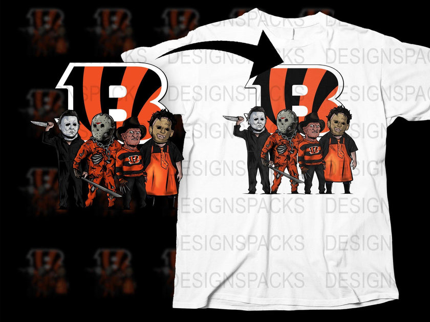 Cincinnati Bengals Horror Crossover Slashers Png Digital Download