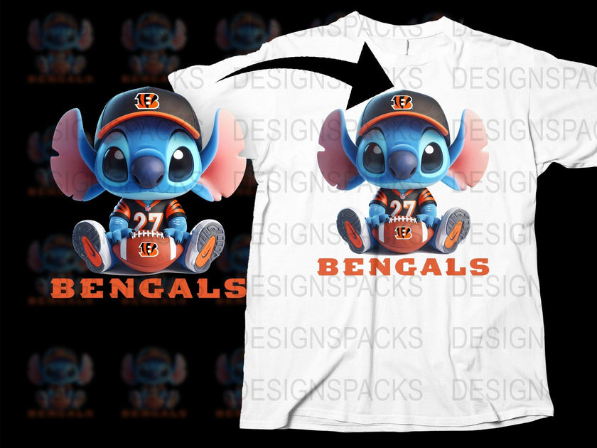 Adorable Bengals Character Graphic Png Digital Download