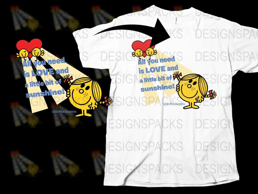 Cheerful Little Miss Sunshine Graphic Png Digital Download