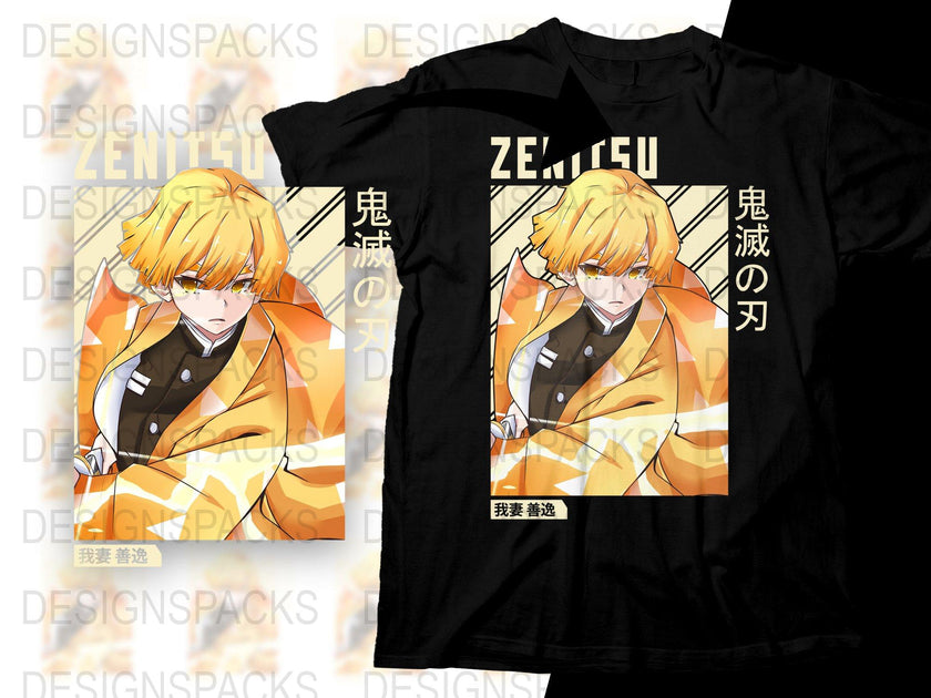 Zenitsu Design Unique Style Custom Anime Png Digital Download