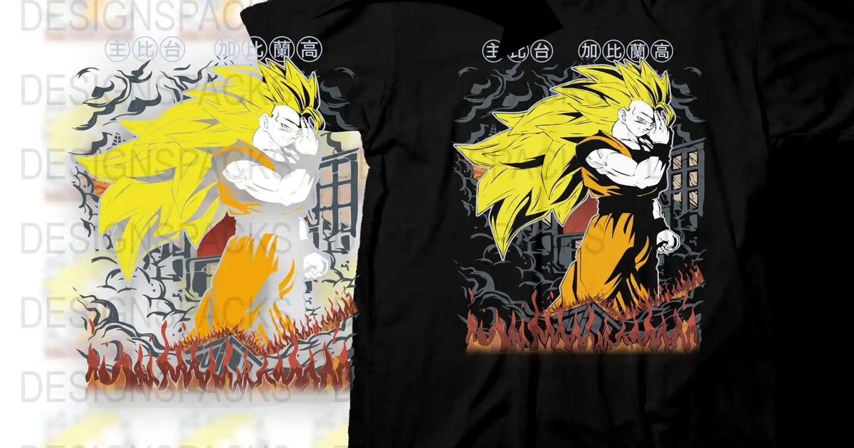 Super Saiyan Goku Graphic Anime Design Png Digital Download – DESIGNSPACKS