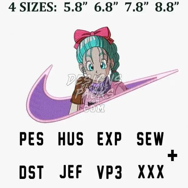 Bulma Dragonball Anime Embroidery Design