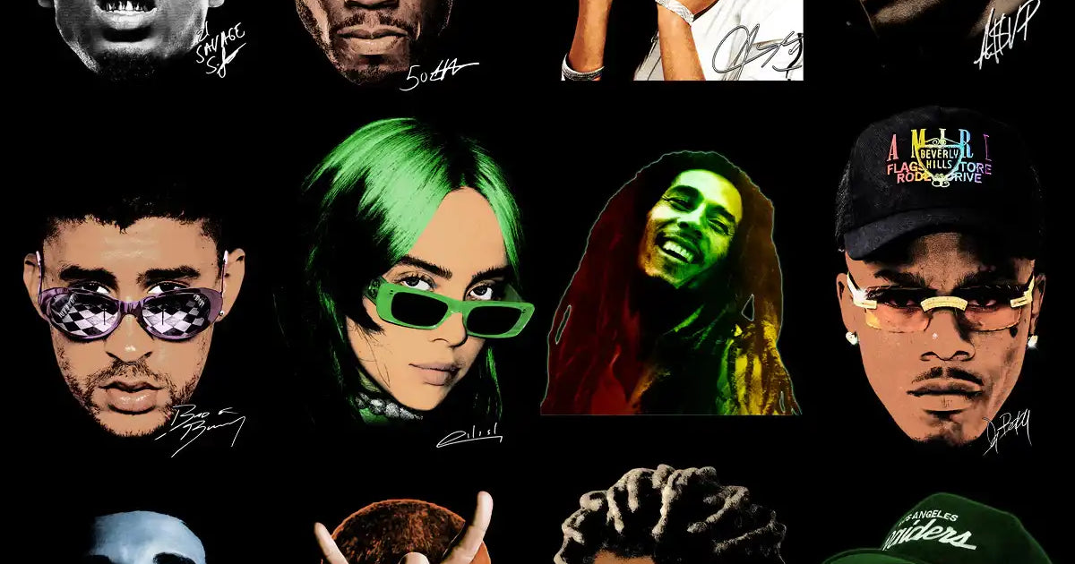 48 Hip Hop Rap Big Heads Legends Face Signature Designs Bundle PNG ...