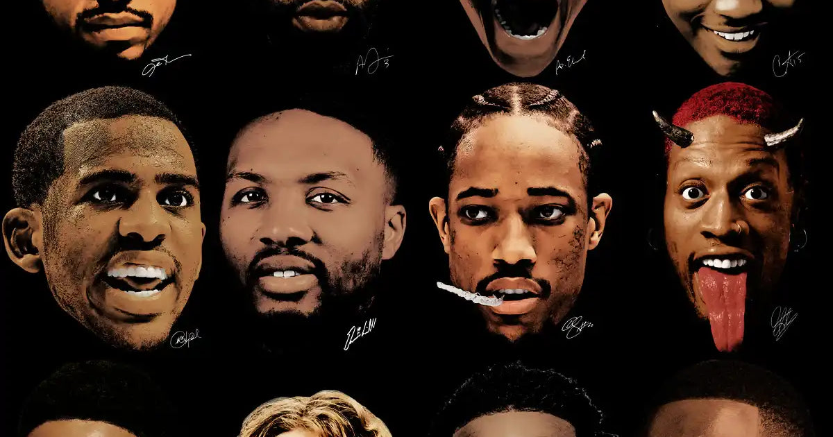 48 Basketball Big Heads Players Faces Signature Designs Bundle PNG ...