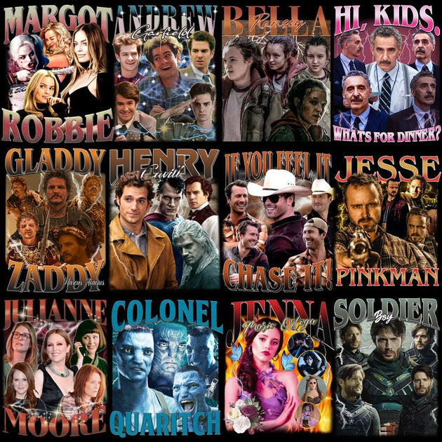 64 Popular Movies Series Artists Bootleg Designs Bundle PNG