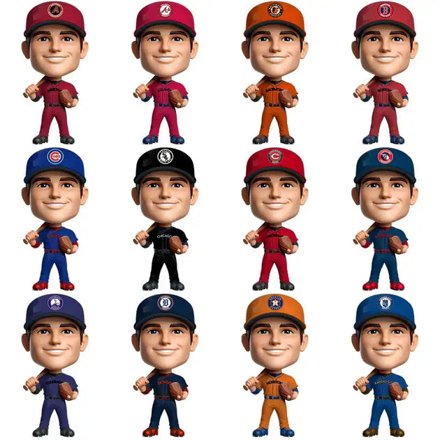 30 Baseball Teams Bobbleheads Designs Bundle PNG