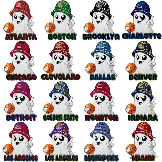 30 Basketball Teams Ghost Town Designs Bundle PNG