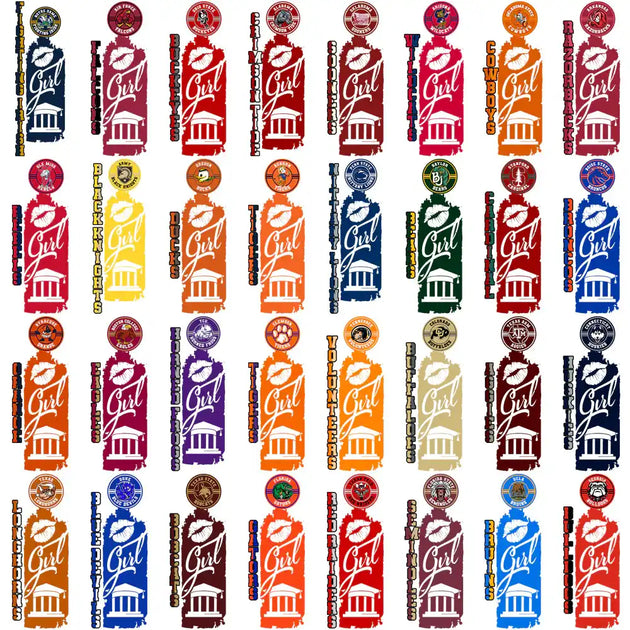 54 College NCAA Team Girl Designs Bundle PNG