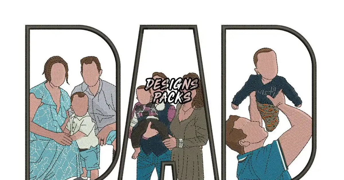 DAD Fam B Embroidery Design – DESIGNSPACKS