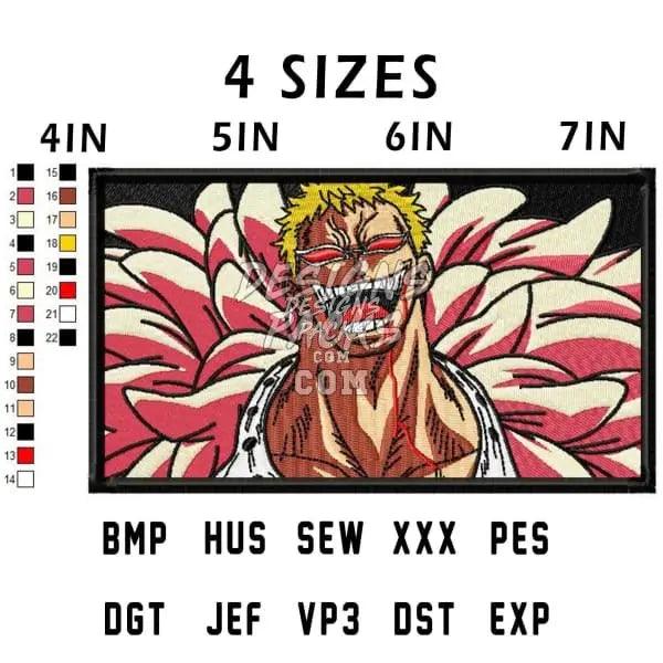 Donquixote Doflamingo One Piece Anime Embroidery Design