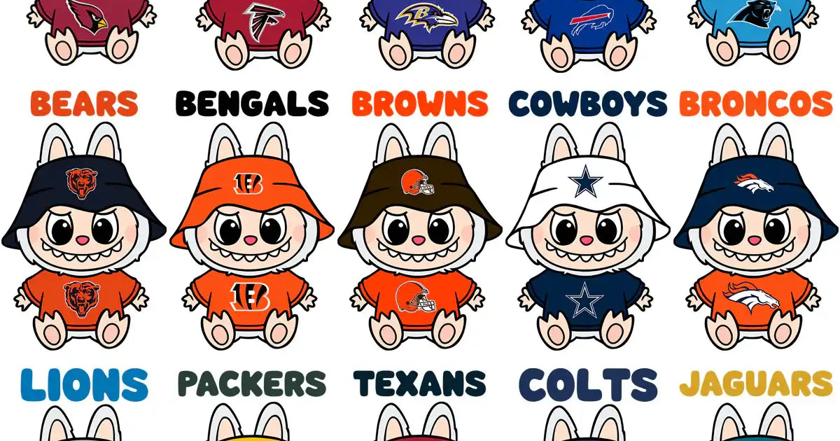 32 Labubu Cartoon Football Teams Designs Bundle PNG – DESIGNSPACKS