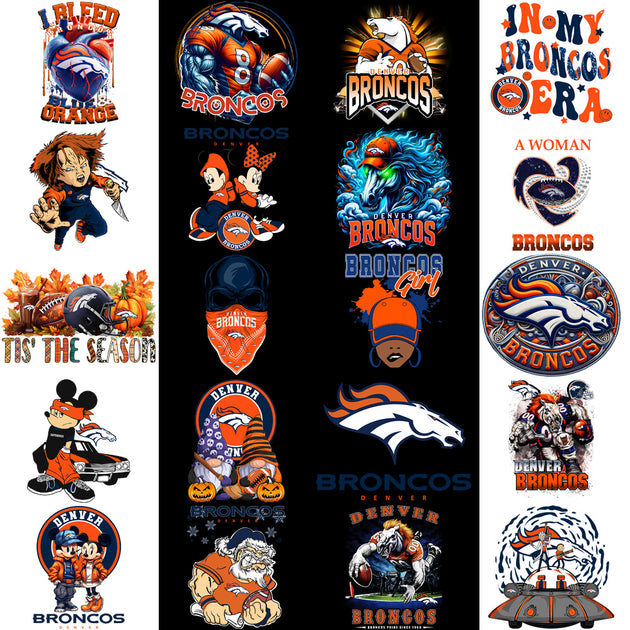 48 Denver Broncos V2 Football Designs Bundle PNG