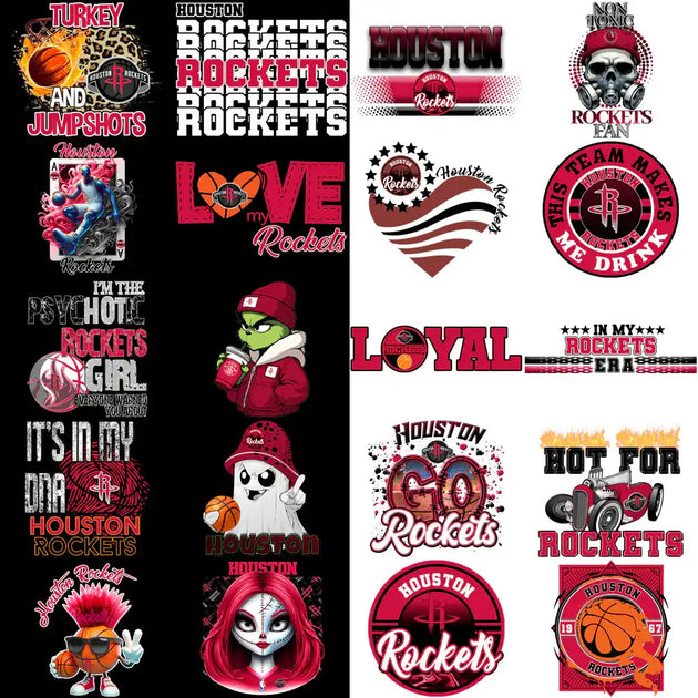 56 Houston Rockets Basketball Designs Bundle PNG