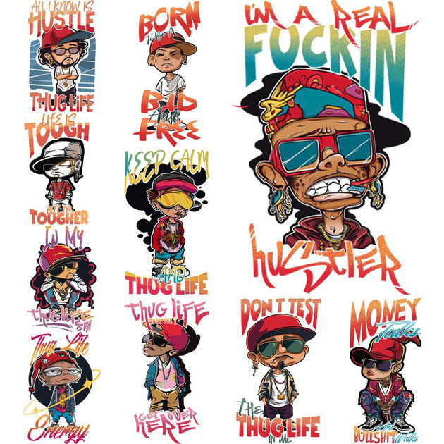 9 Street Thug Life Designs Bundle PNG