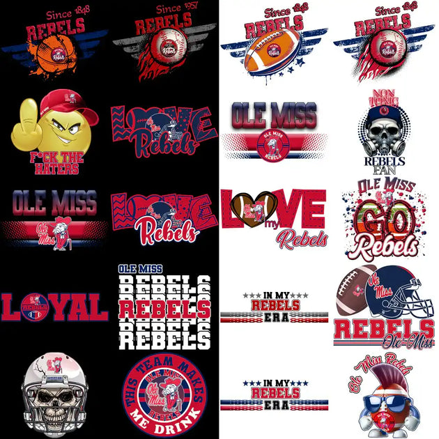 90 Ole Miss Rebels Designs Bundle PNG