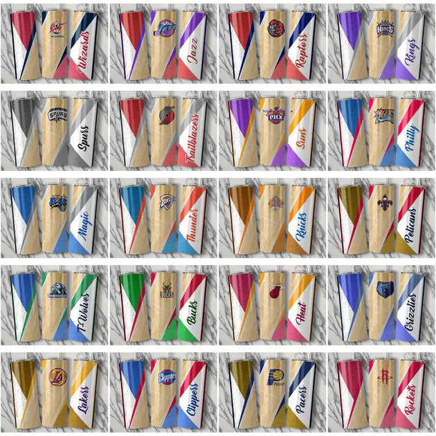 30 Basketball Teams Court Tumbler Wrap Bundle JPG