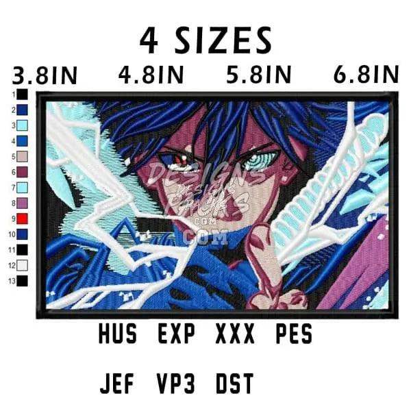 Sasuke Anime Embroidery Design