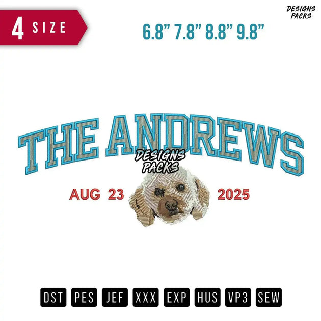 The andrew Dog Embroidery Design