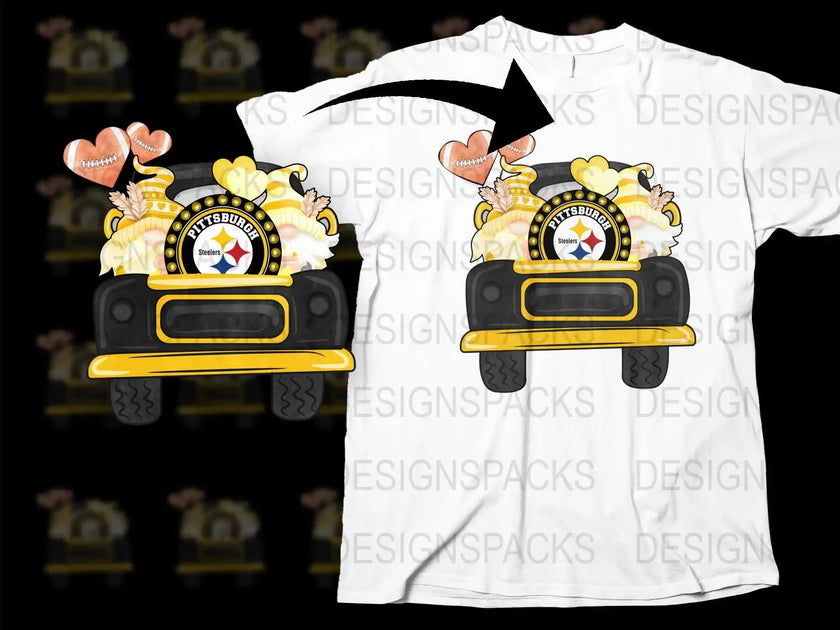 Football Team Valentine Truck Pittsburgh Steelers Png Digital Download