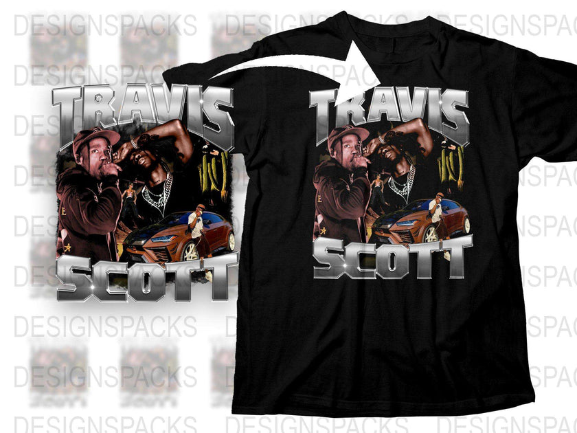 Travis Scott Bootleg Music Design Short Sleeve Png Digital Download