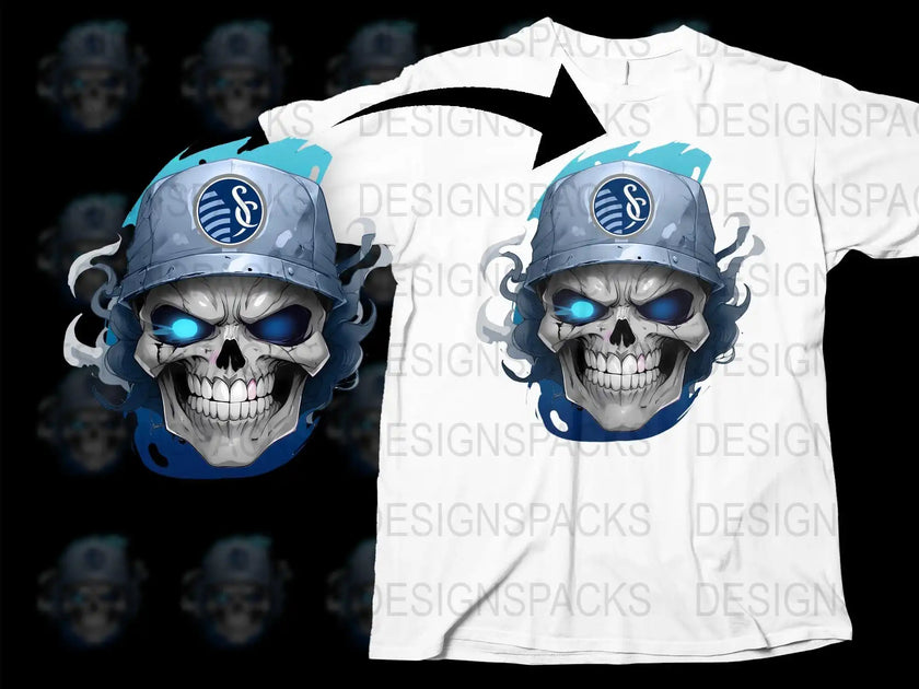 Sporting Kansas City Skull Graphic Logo Png Digital Download