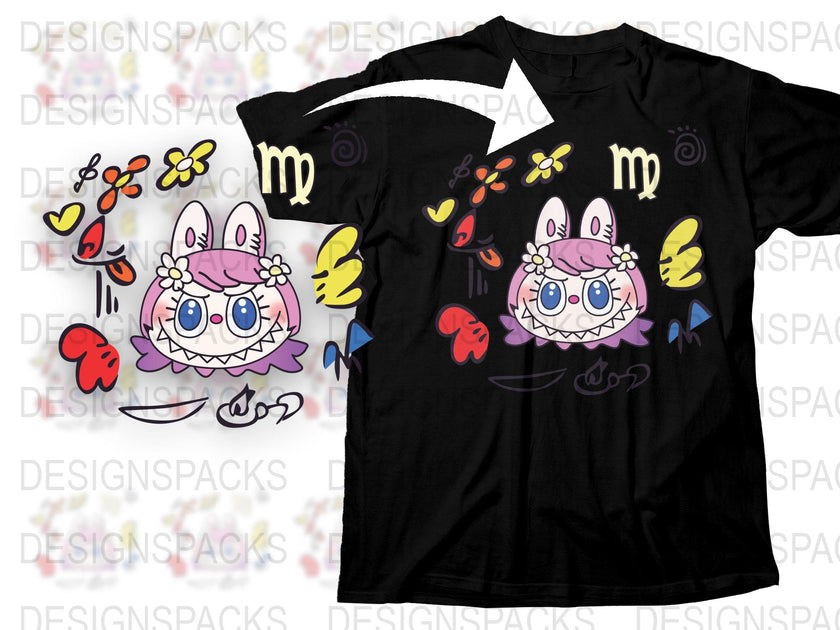 Cute and Colorful Labubu Design Graphic Png Digital Download