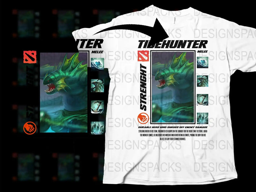 Dota 2 Tidehunter Strength Melee Character Class Png Digital Download