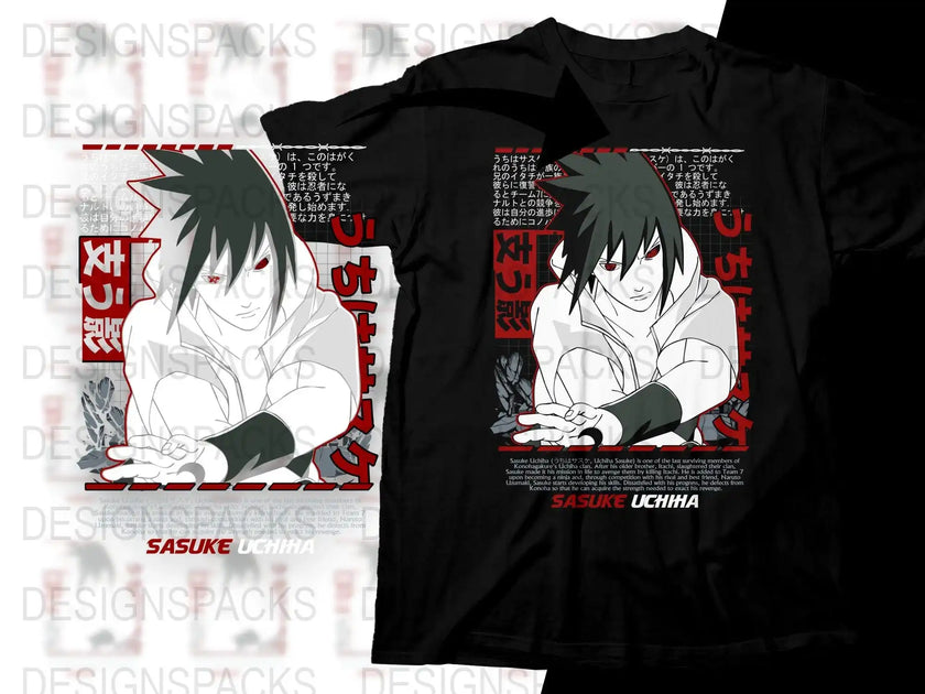 Uchiha Clan Sasuke Uchiha in Action Anime Png Digital Download
