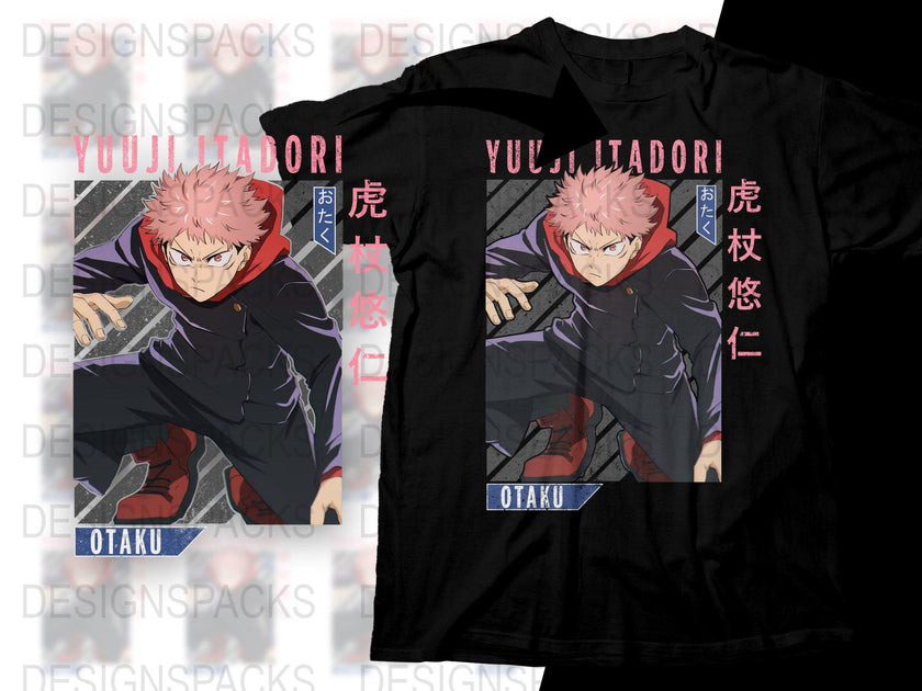 Yuji Itadori Fighting Stance Graphic Anime Png Digital Download