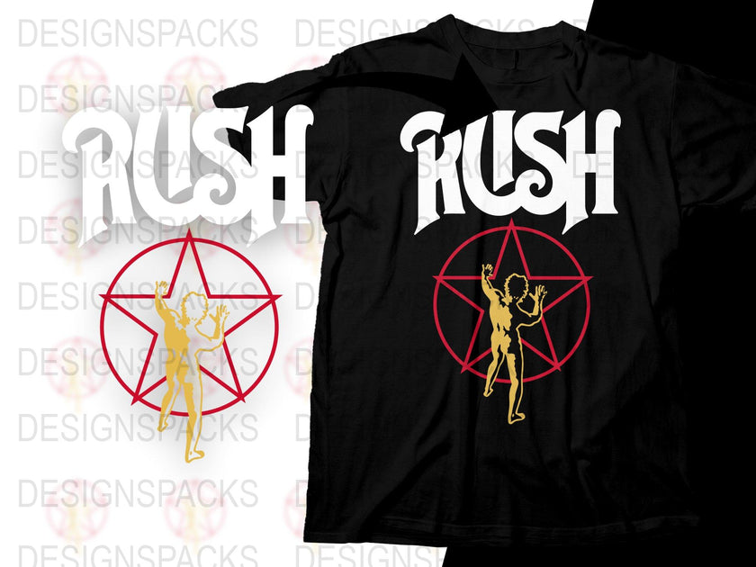 Iconic Rush Star Man Graphic Png Digital Download