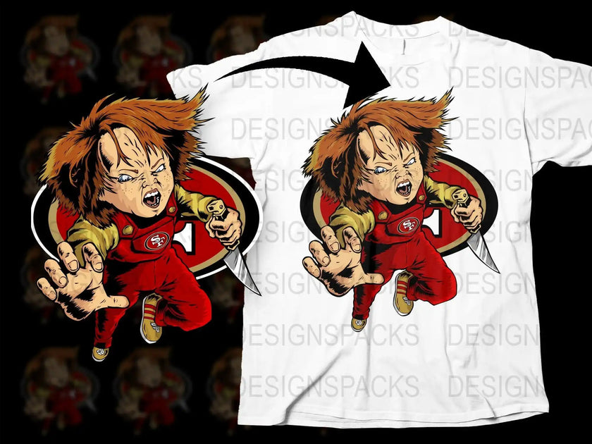 Chucky Halloween Football Horror Character Png Digital Download