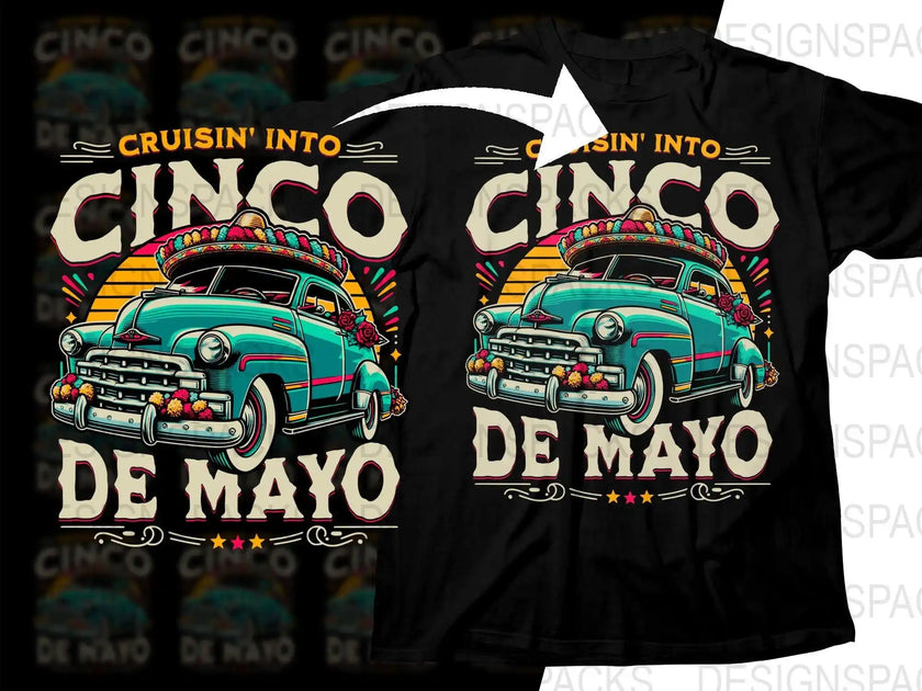 Cruisin into Cinco De Mayo Classic Car Png Digital Download