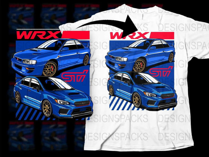 Classic Blue WRX STi Car Enthusiast Png Digital Download
