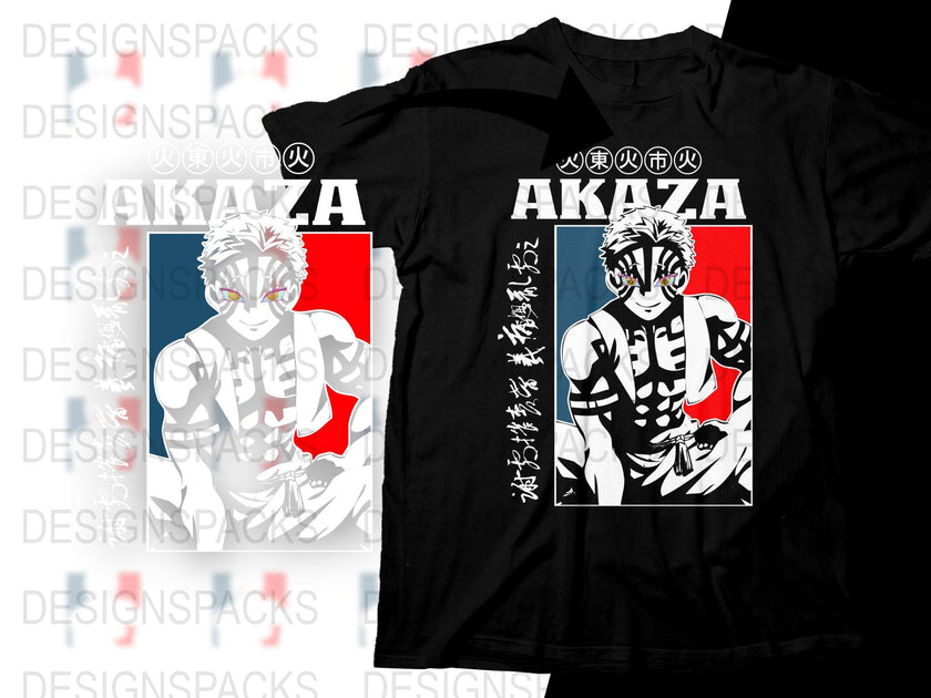 Striking Akaza Design Unique Pattern Anime Style Png Digital Download